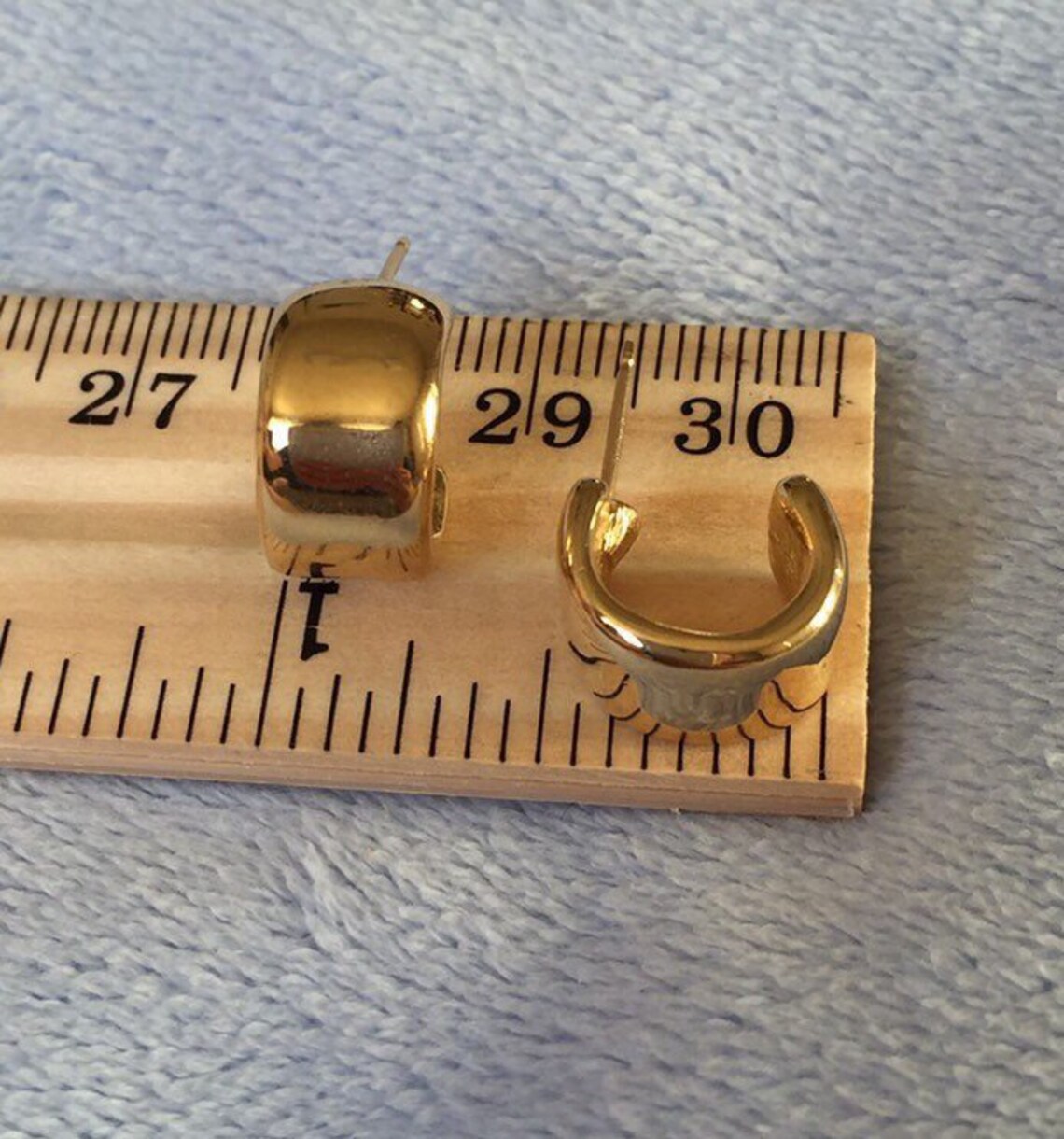 Rare Ralph Lauren RLL Earrings Wide Huggie Hoops 14K Posts - Etsy