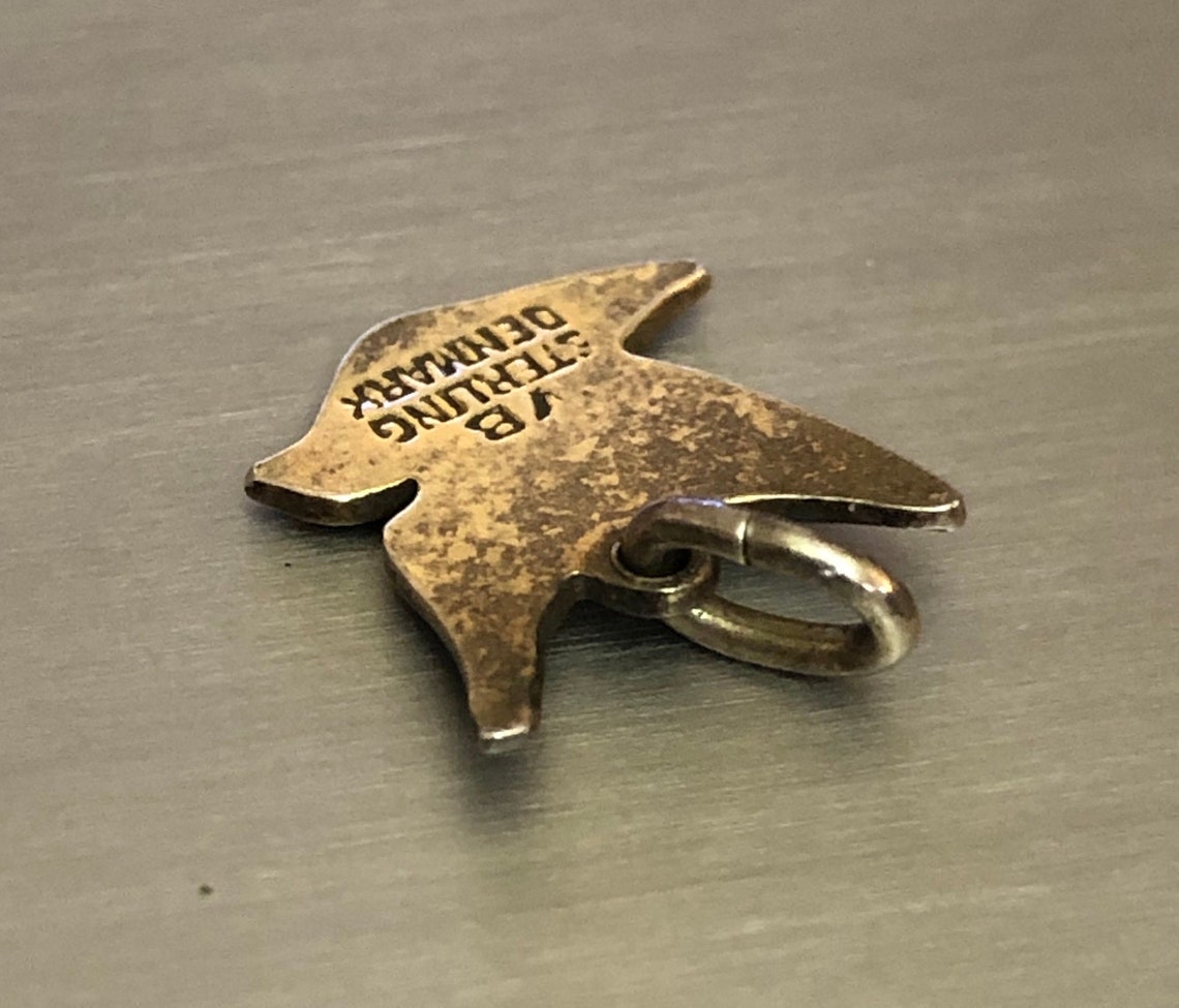 Very Small Vintage Antique Sterling Silver Blue Enamel Volmer Bahner ...