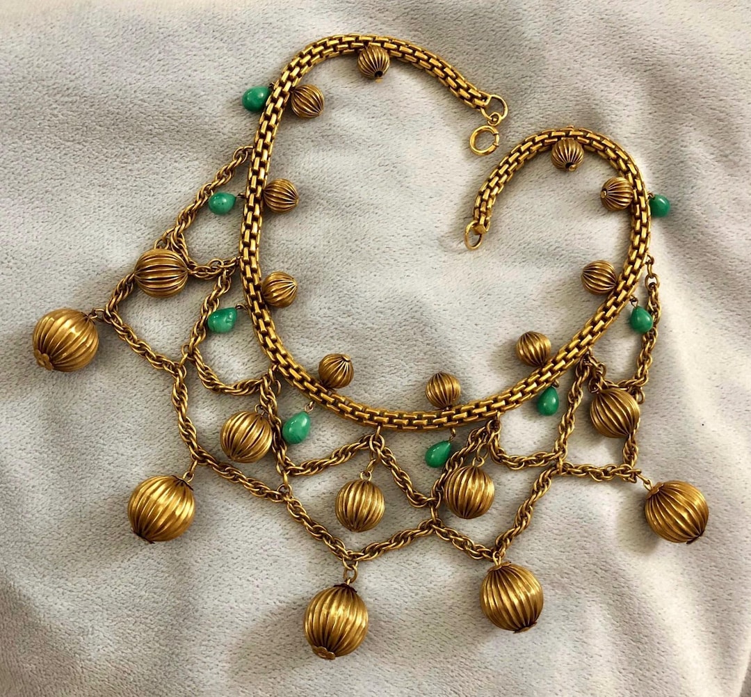 Whimsical French Art Deco Aqua Glass Drops W/ribbed Balls Festoon ...
