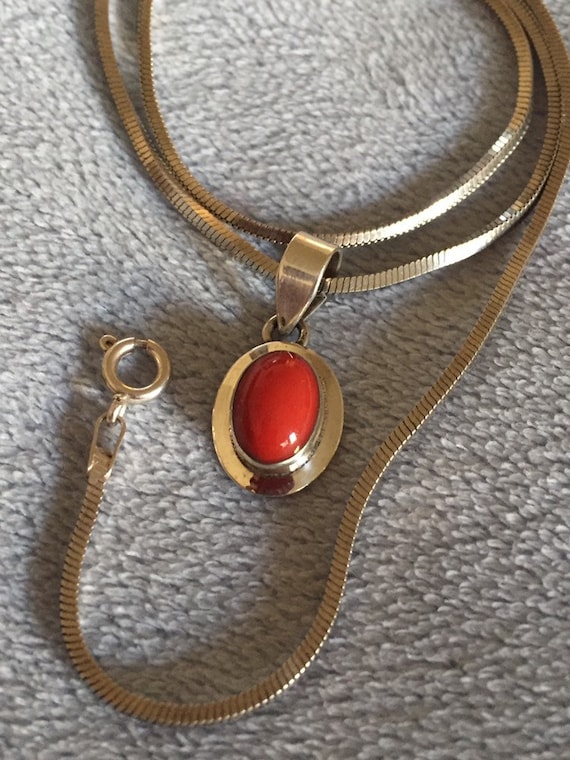 Vintage Foxtail Sterling silver Chain Necklace W/Genu… - Gem