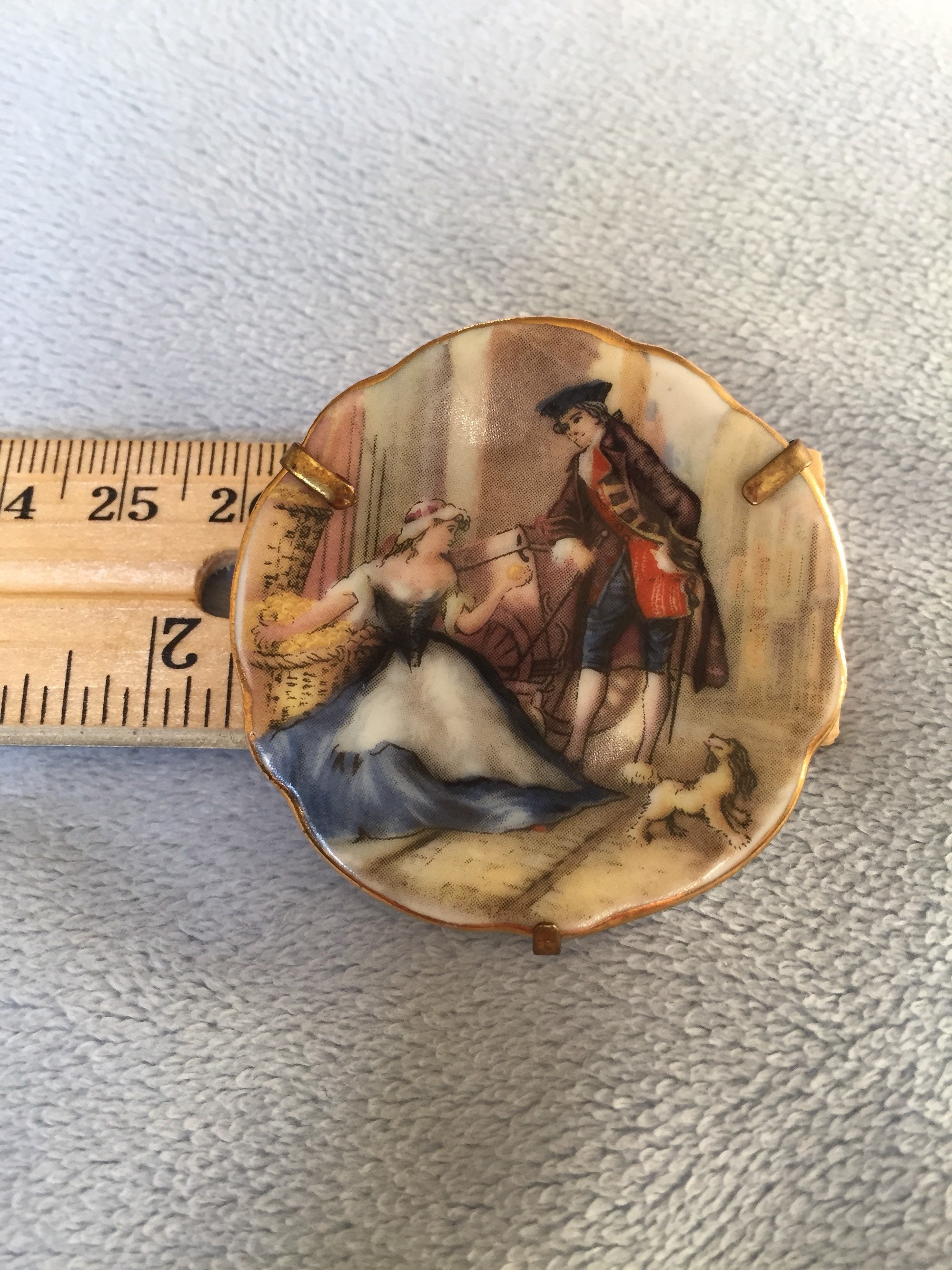 Antique Limoges France Pin Brooch W/lovers and Dog - Etsy