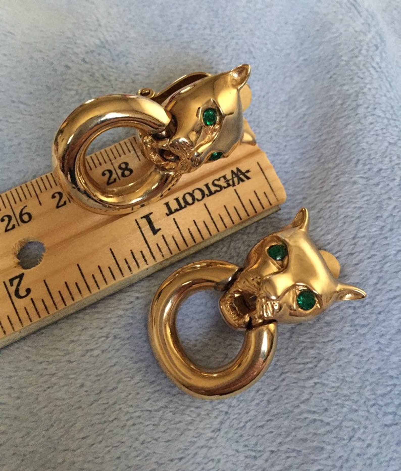 Vintage 1970’s Givenchy Jaguar Panther Hoop Gripoix Earrings Bijoux ...