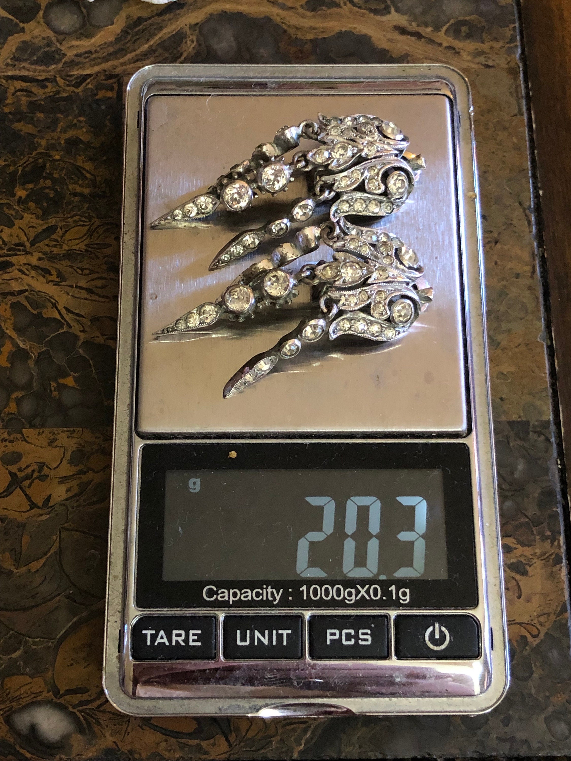 RARE Art Deco Sterling Crystal Paste Signed Derosa Earrings - Etsy