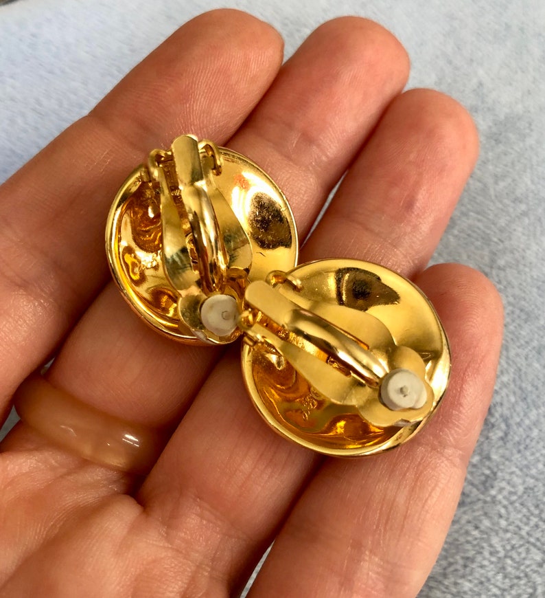 Vintage Original 1980's Ralph Lauren Equestrian RLL Lion Crest Earrings ...