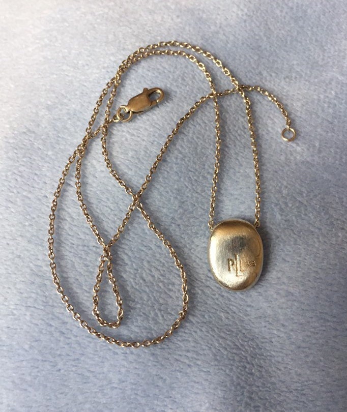 Original 1980's Sterling Silver Ralph Lauren RLL Bean Droplet Necklace ...