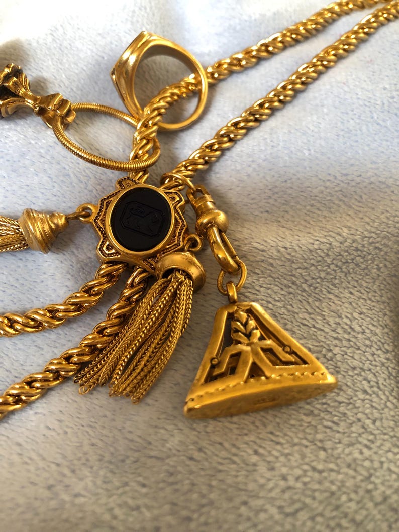 Rare Vintage Ralph Lauren Pocket Watch Slide Fob Rope Chain RLL ...