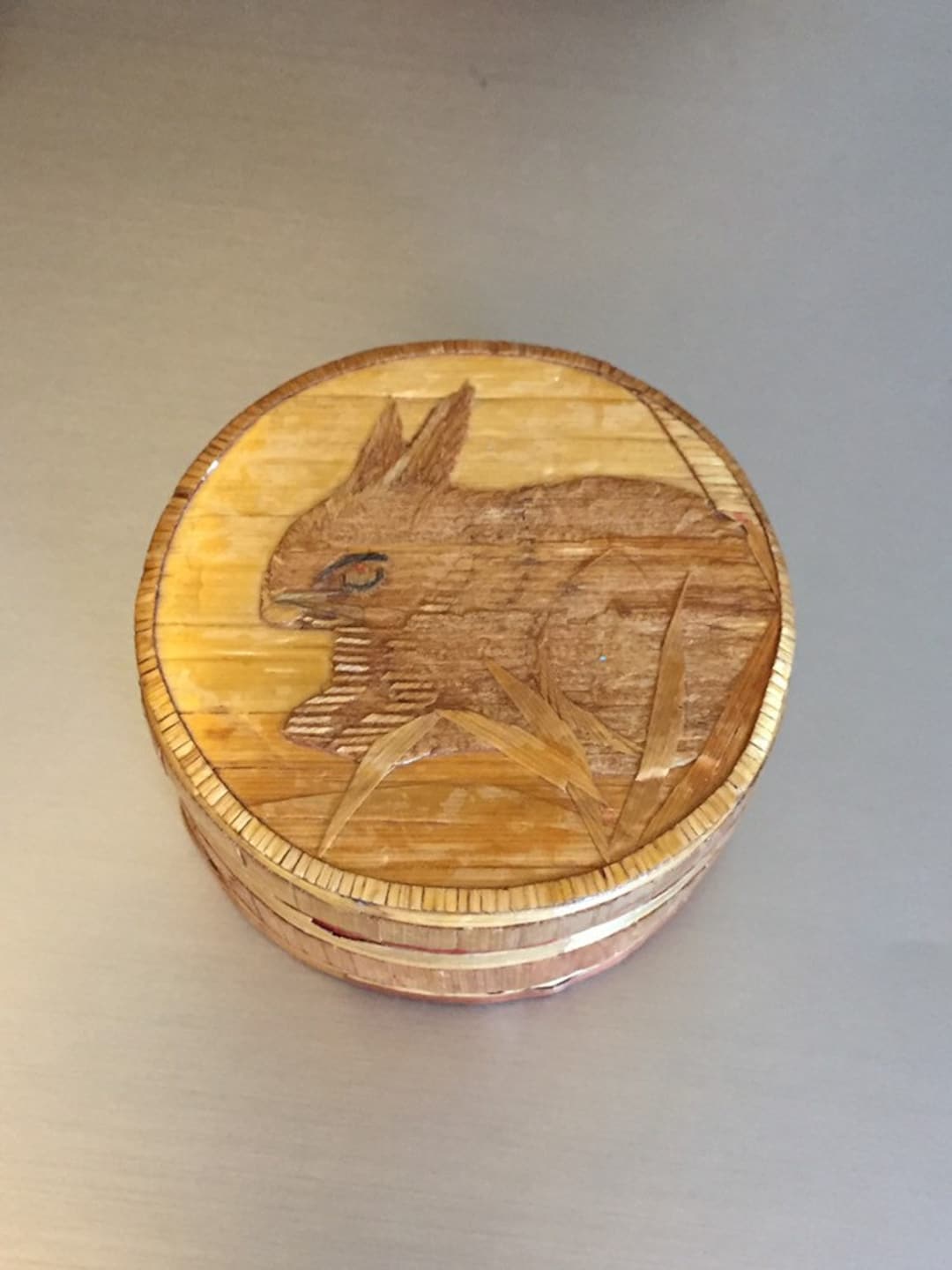 Charming Art Deco Japanese Silk and Bamboo Jewelry Box Trinket Box W ...