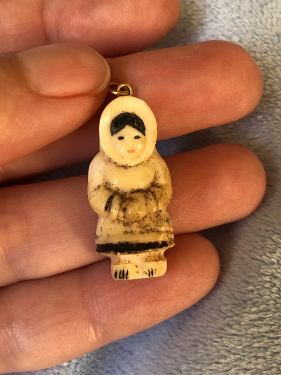 Alaska Inuit Eskimo Billiken Carved Lucky Charm Penda… - Gem