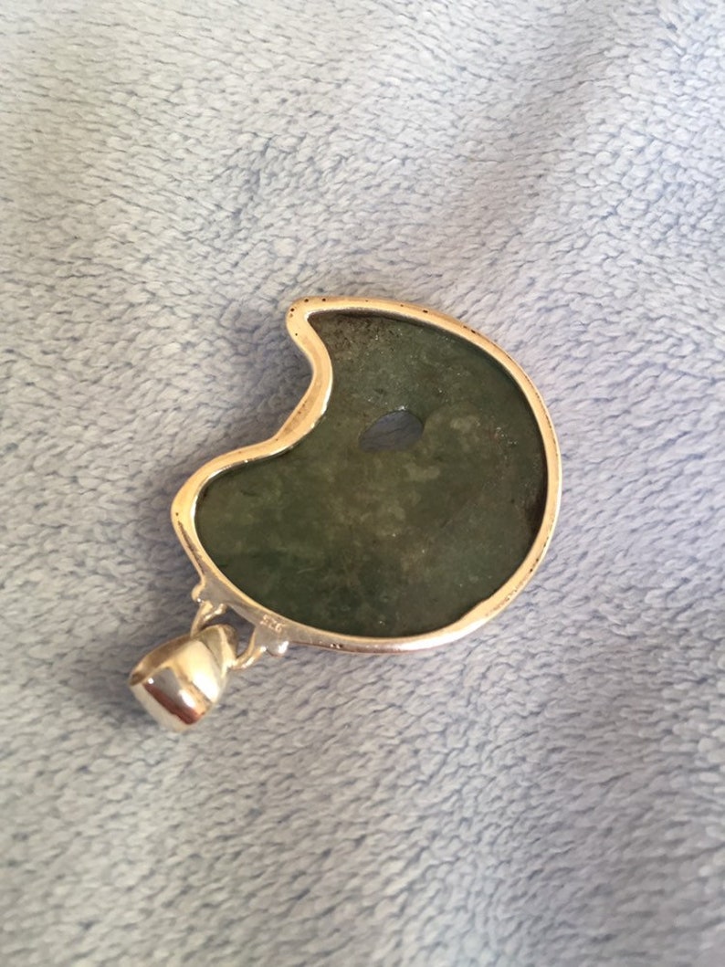 Carved Jade Fish Pendant Sterling Silver - Etsy