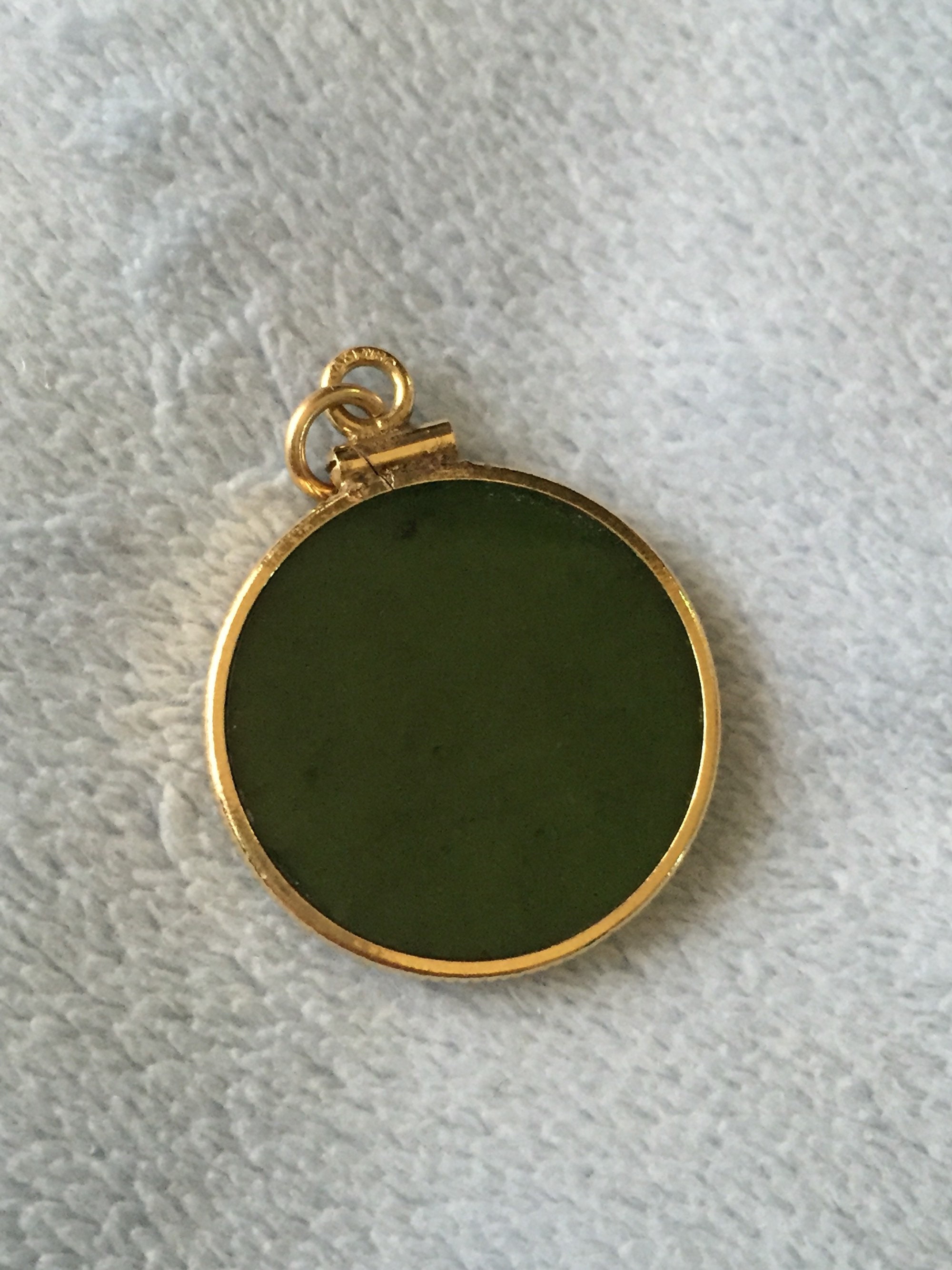14K Gold Spinach Jade Gemini Coin Pendant - Etsy