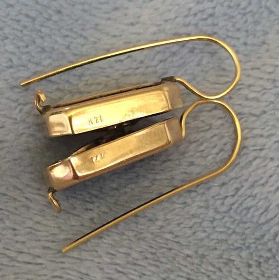 Antique 14K solid Gold Black Onyx seed pearls Clover … - Gem