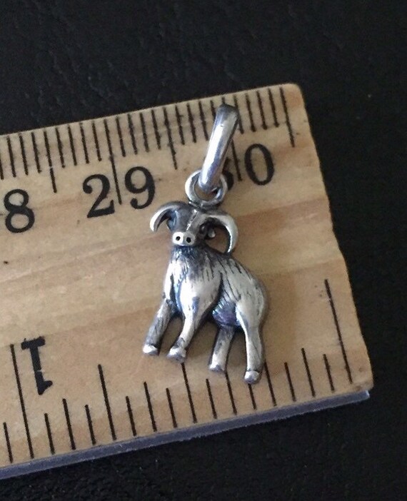 Vintage Sterling silver Goat charm tiny - Gem