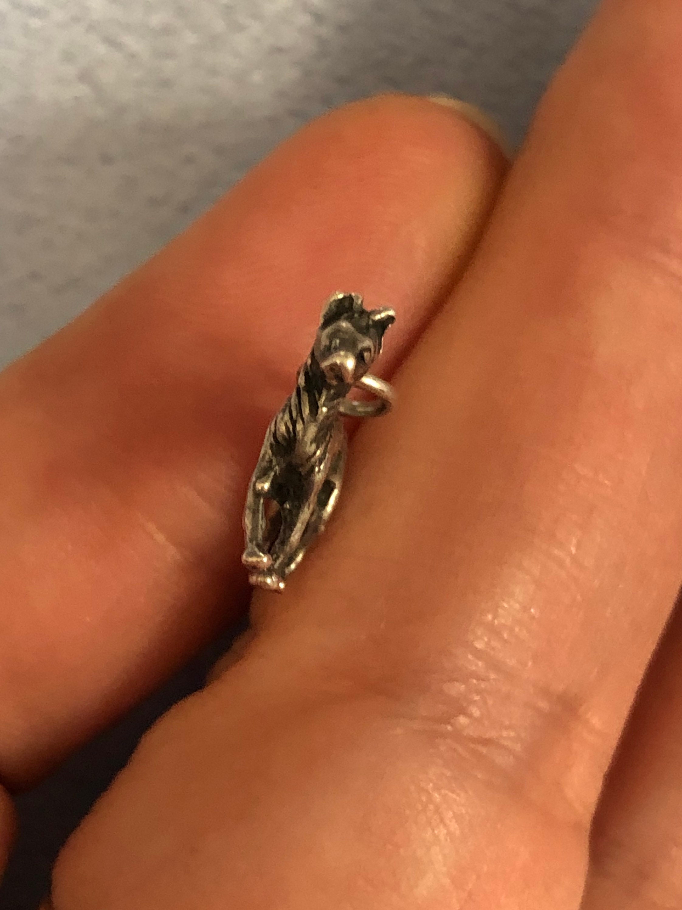 Antique Sterling Silver Fox Pendant Charm Super Tiny - Etsy