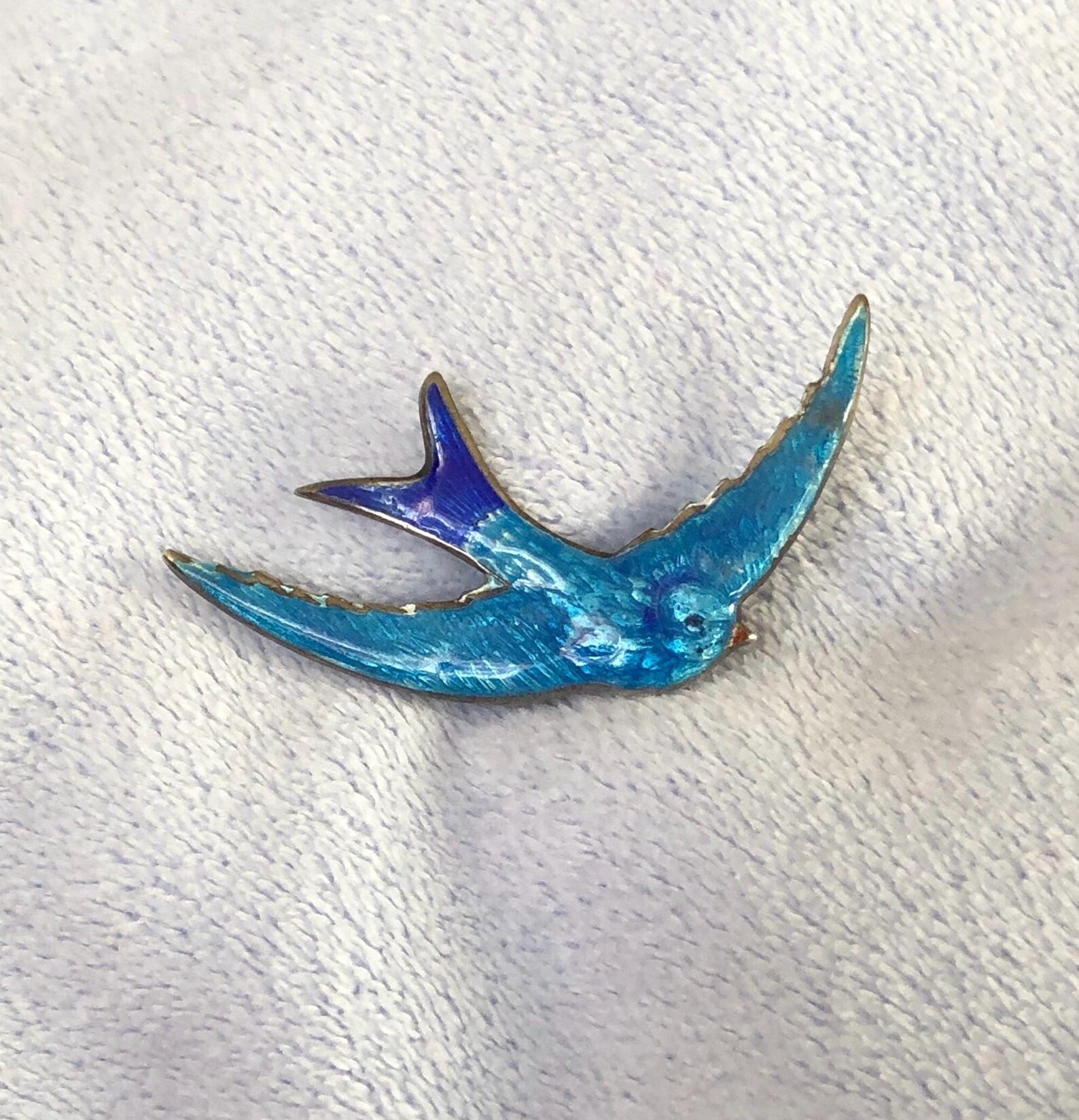 Art Deco 1920 Breadner Mfg. Co. Sterling Blue Bird Swallow Pin Brooch ...