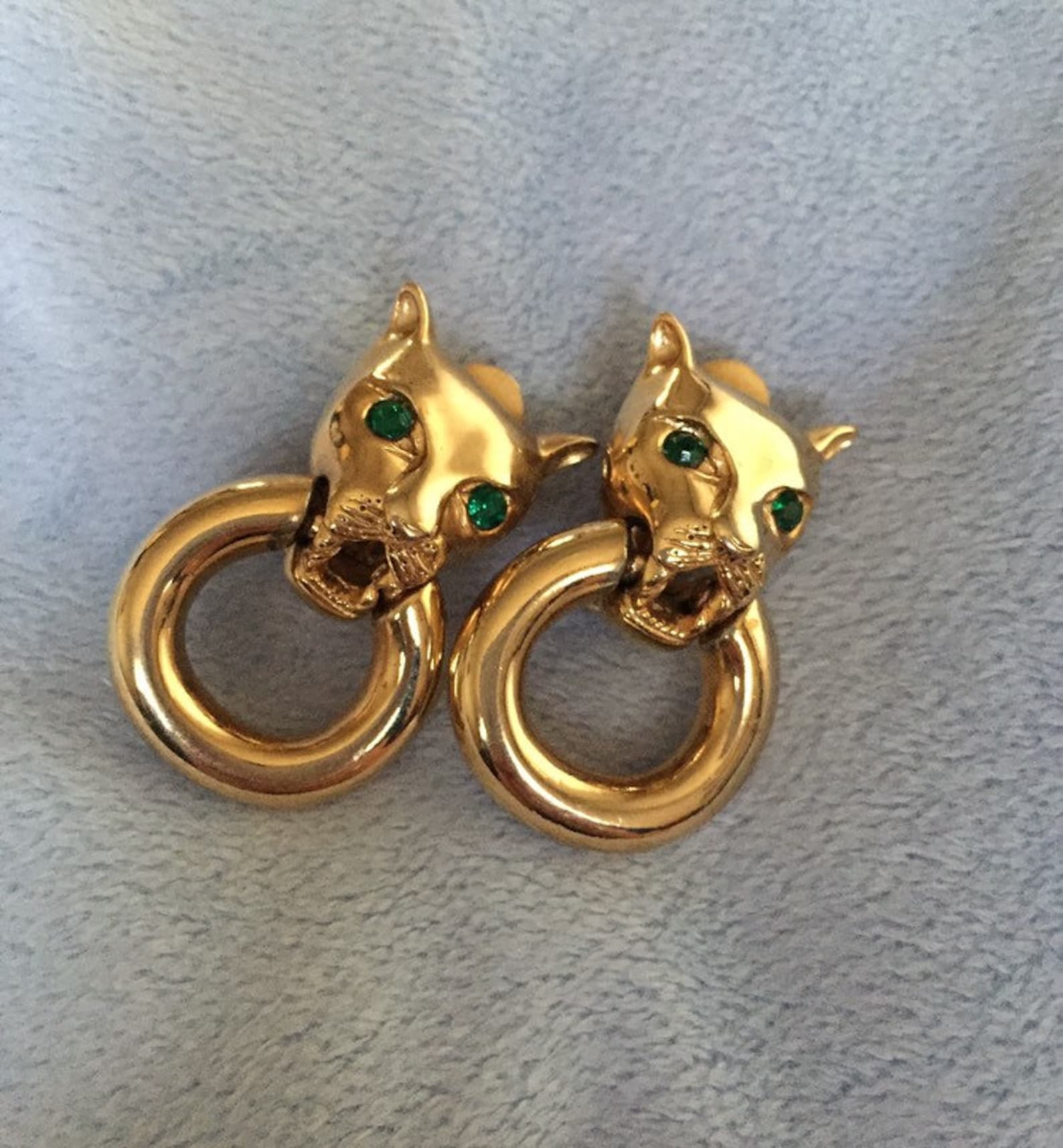Vintage 1970’s Givenchy Jaguar Panther Hoop Gripoix Earrings Bijoux ...