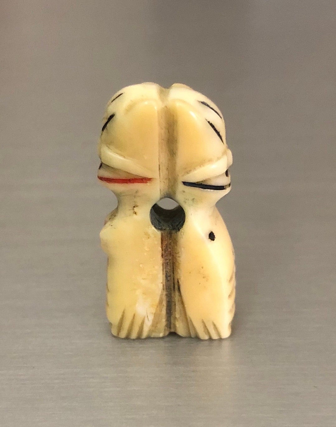 Male and Female Alaska Inuit Billiken Carved Lucky Charm Pendant Charm ...