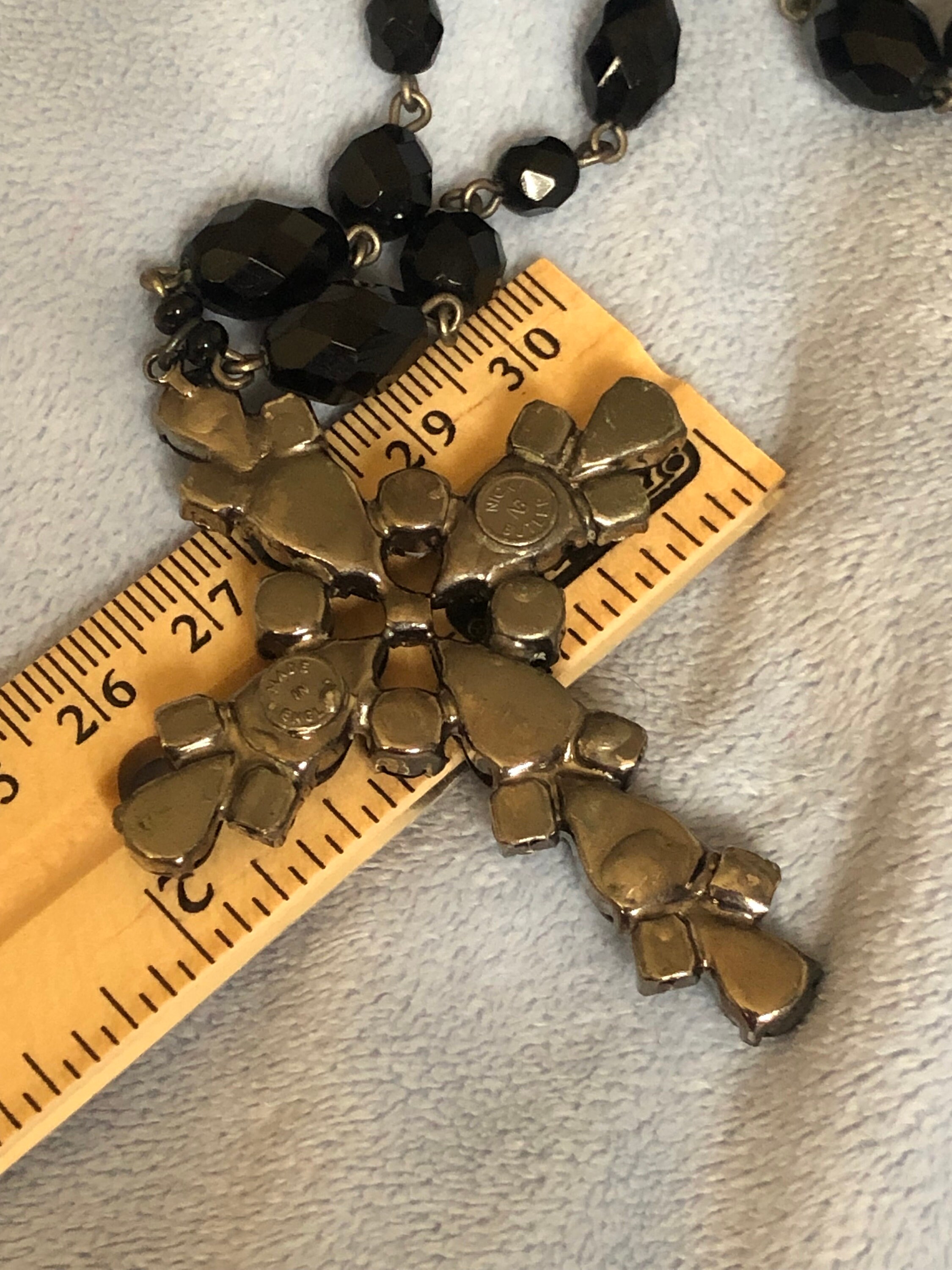 Nicky Butler Made in England Large Black Crystal Cross Necklace ...