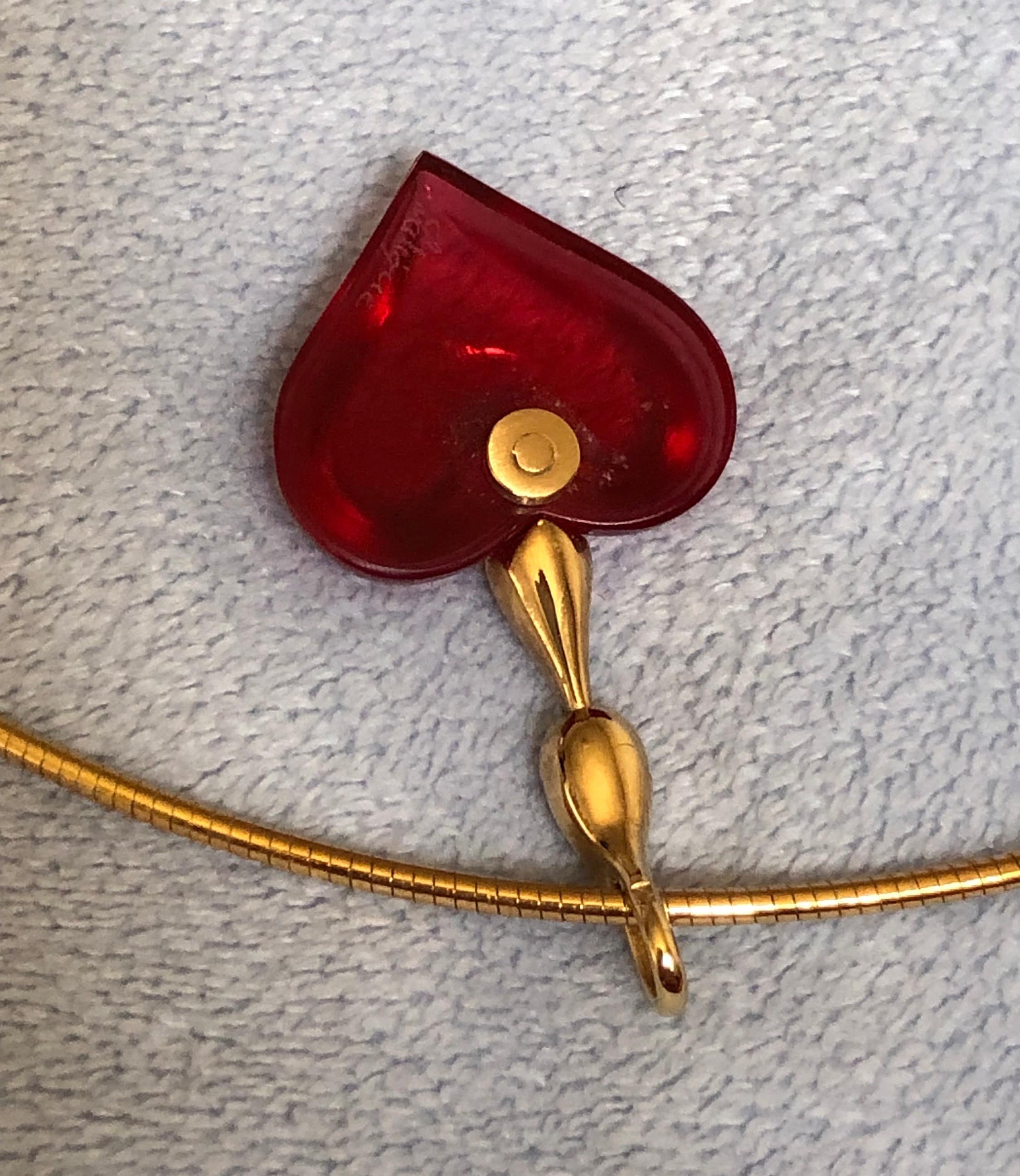 Vintage 1980 Red Crystal Lalique Heart Pendent W/original Box - Etsy