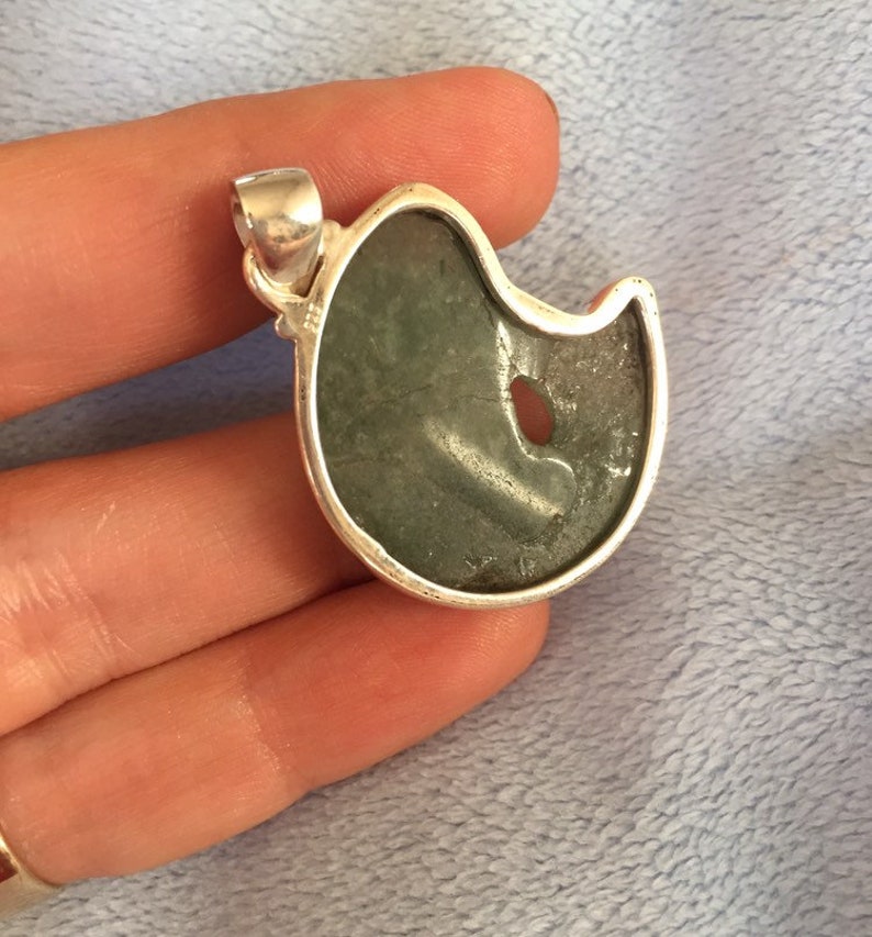 Carved Jade Fish Pendant Sterling Silver - Etsy