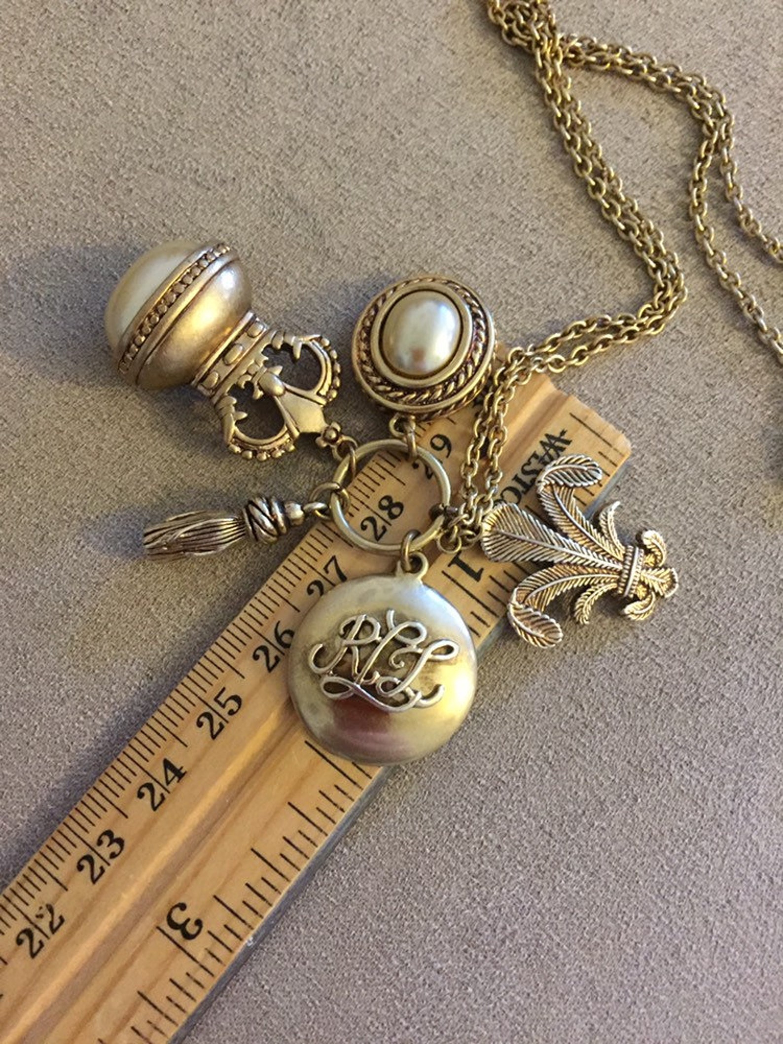 Vintage Ralph Lauren RLL 5 Fobs Chain RLL Charm Necklace - Etsy