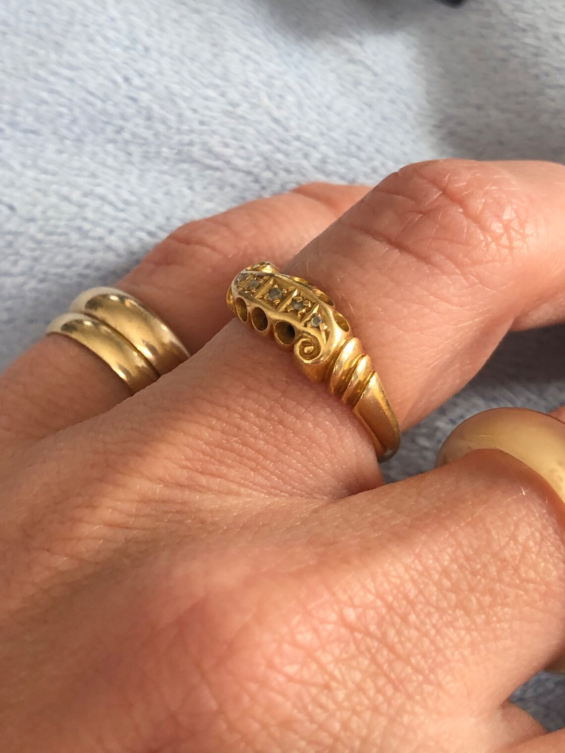 Vintage Antique SUL English Hallmark 18k Yellow Gold Diamond - Etsy