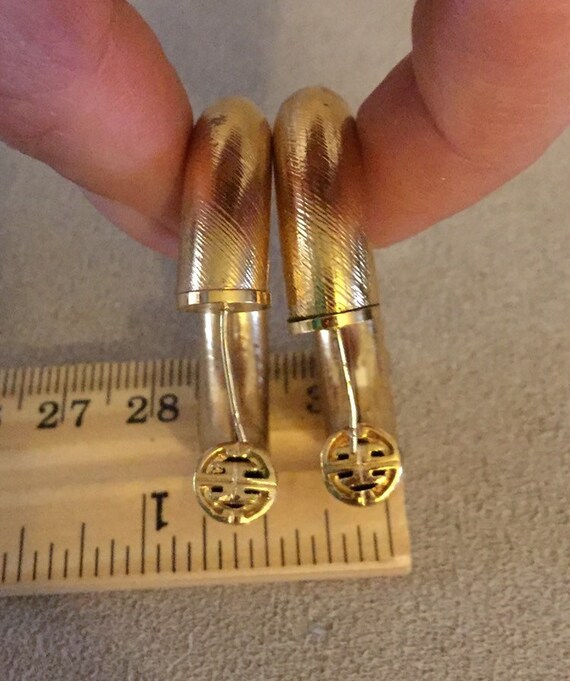 1990’s Bijoux vintage Givenchy Hoop Earrings Brushed … - Gem