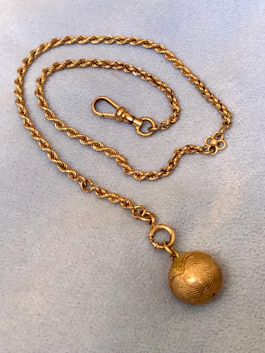 Victorian Pocket Watch Rope Chain Necklace W/chestnut Fob - Etsy