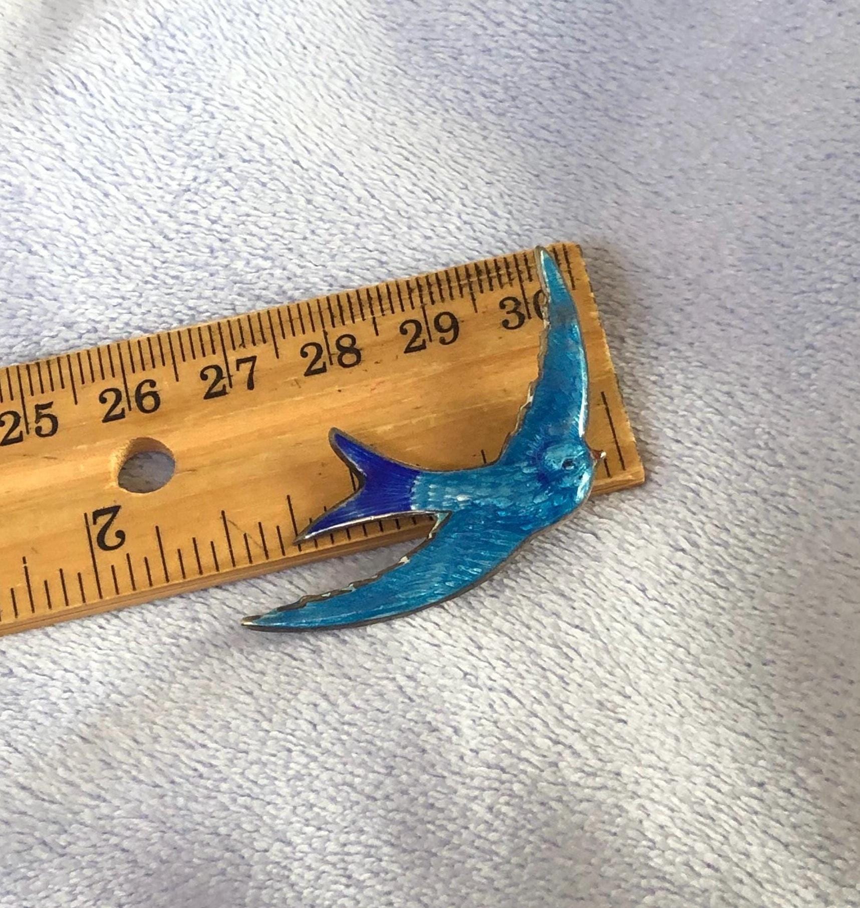 Art Deco 1920 Breadner Mfg. Co. Sterling Blue Bird Swallow Pin Brooch ...