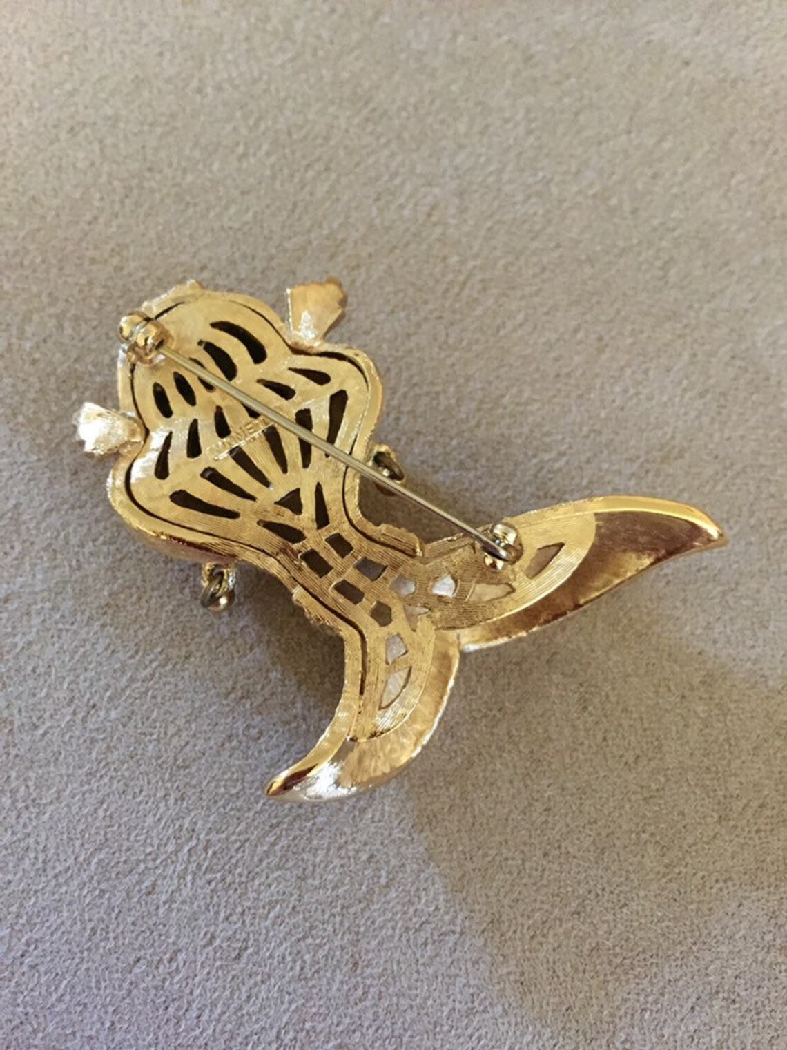 Rare Monet 3D Japanese Lady Geisha Red Rhinestone Gold Tone | Etsy