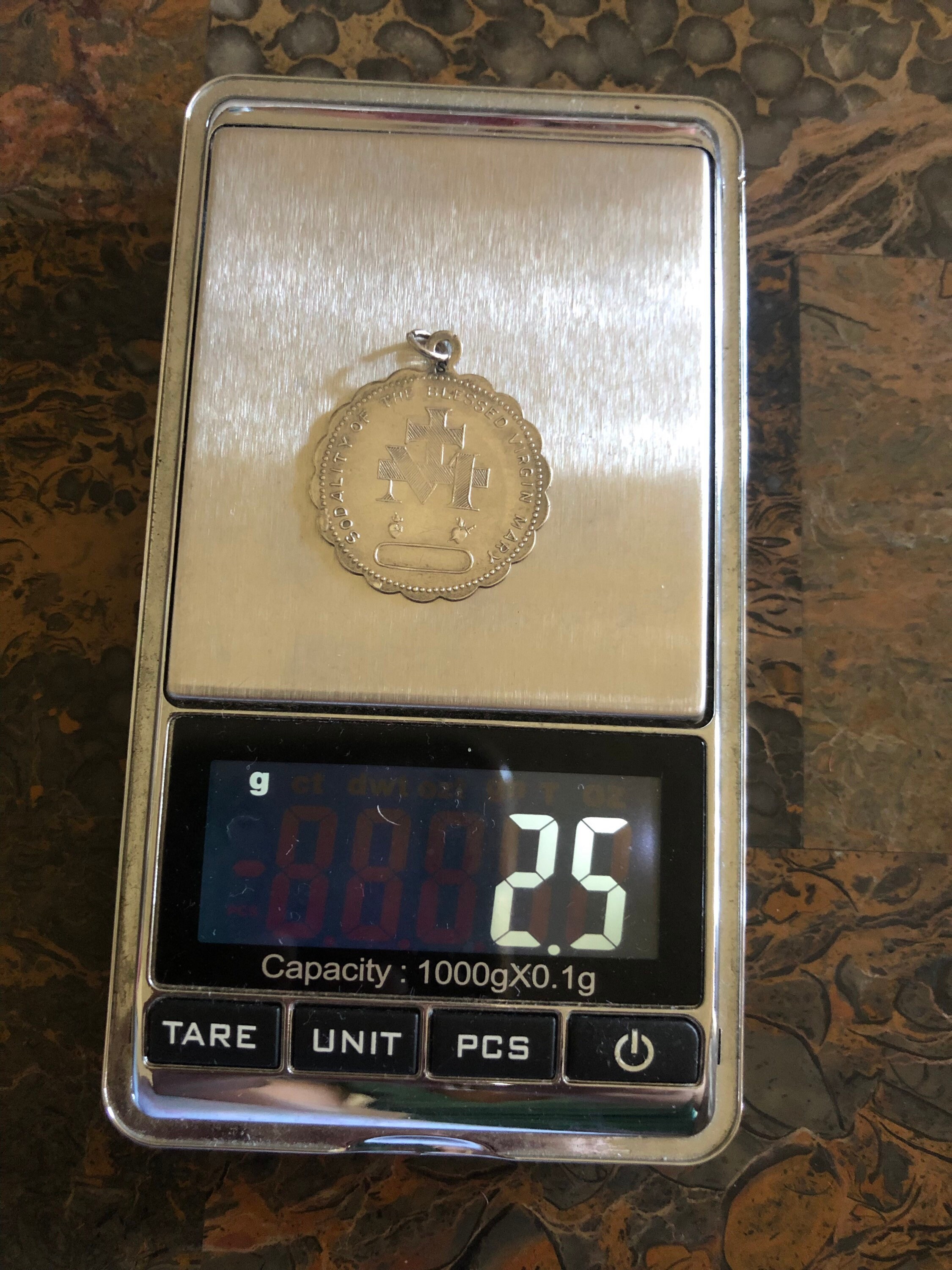 Antique 1830 Sodality of the Blessed Virgin Mary Sterling Medal Pendent ...