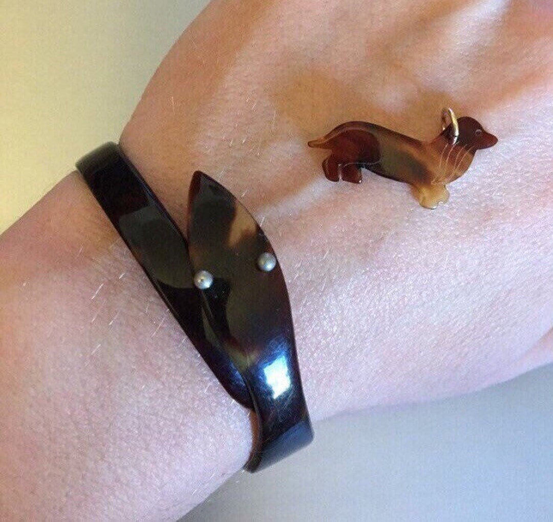 Art Deco Faux Tortoise Shell Snake Cuff Bracelet Bangle Cuff W ...