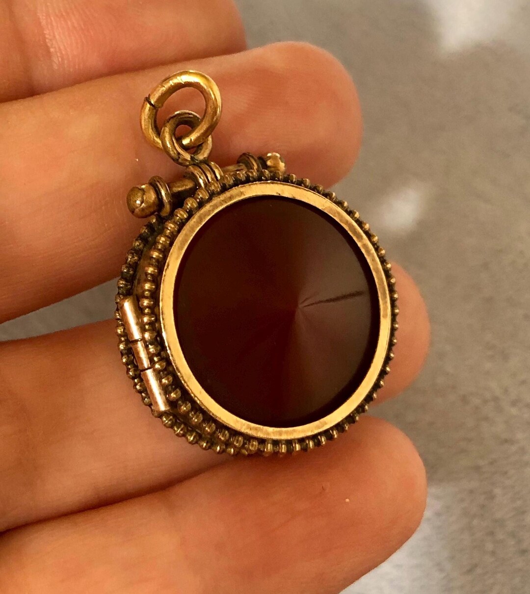 Victorian Carnelian and Moss Agate Pyramid Locket Pocket Watch Fob ...