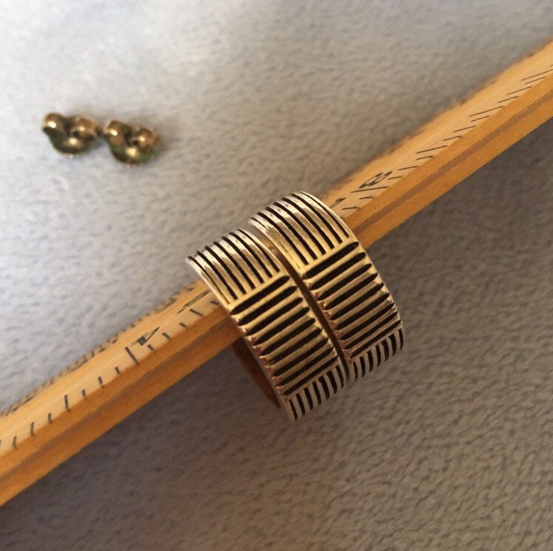 Vintage Ralph Lauren Earrings Equestrian Hoops RLL Earrings 14K Posts ...