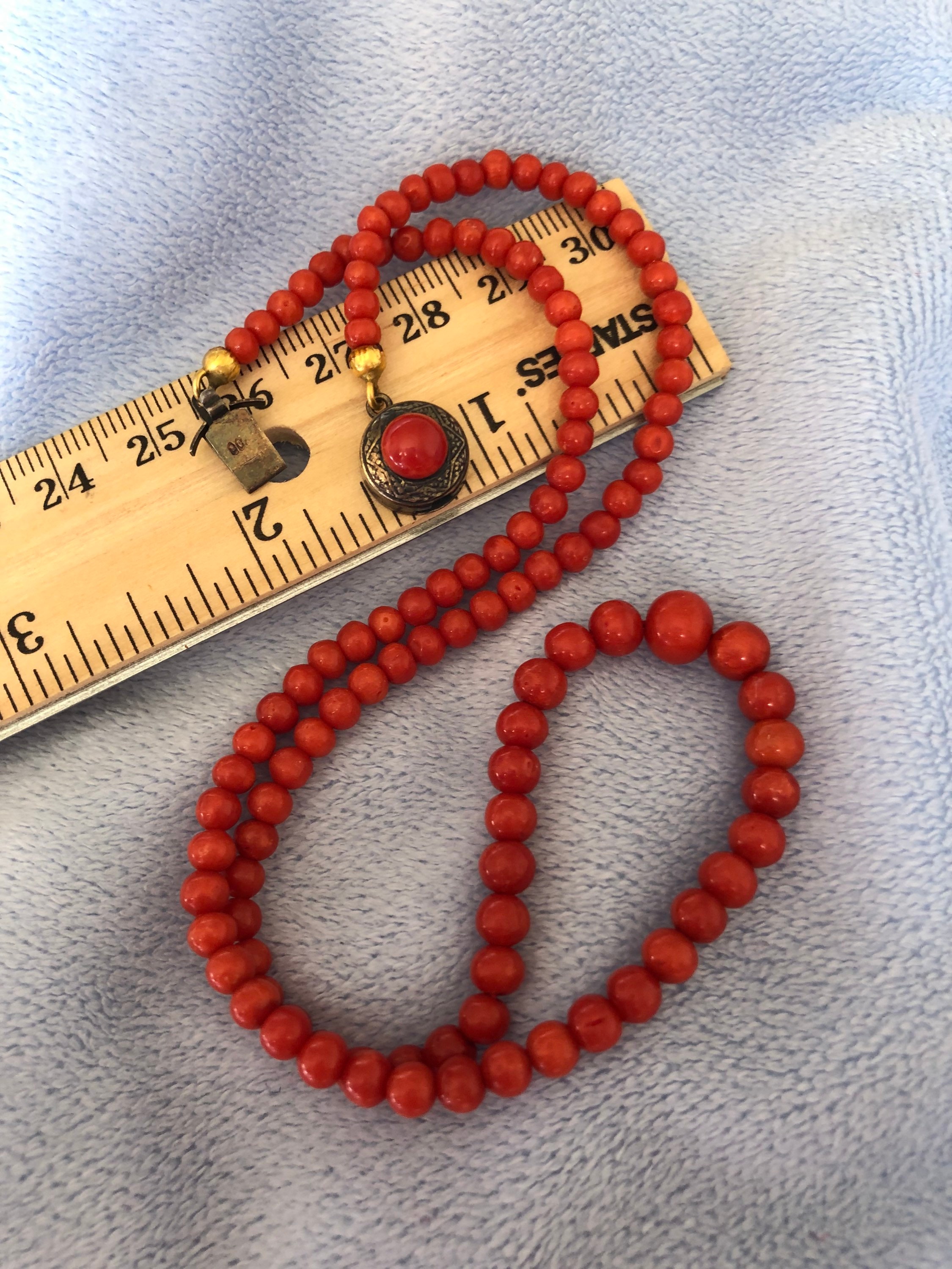 Antique Carved Salmon Red Coral Necklace Graduated Coral Orbs - Etsy