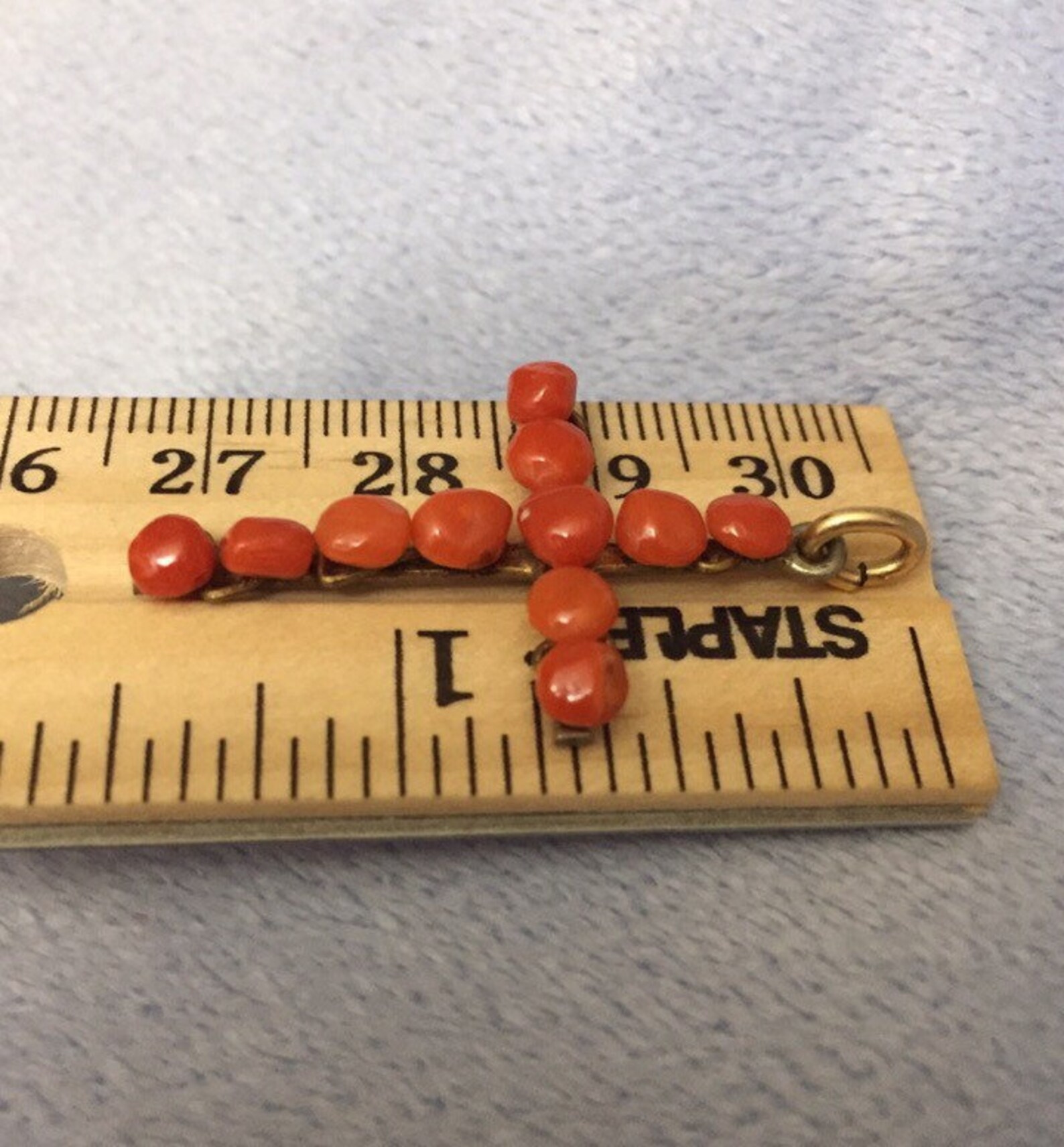 Victorian Salmon Red Coral Cross Pendant - Etsy