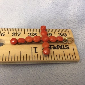 Victorian Salmon Red Coral Cross Pendant - Etsy
