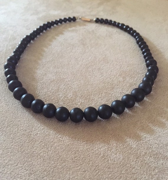 Antique Victorian French Graduated Jet Orb Necklace - Gem