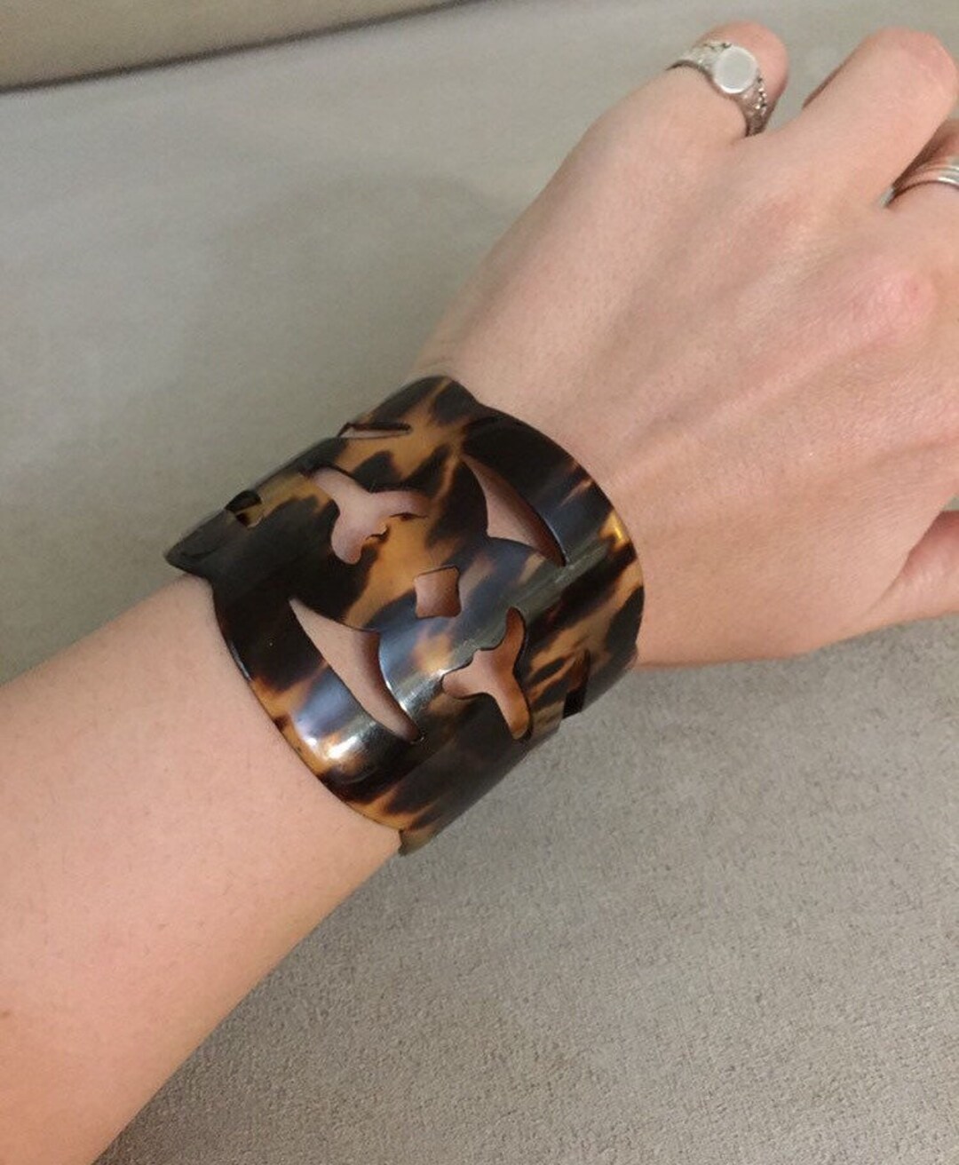 Art Deco Faux Tortoise Shell Cuff Bracelet Openwork Bangle Cuff - Etsy