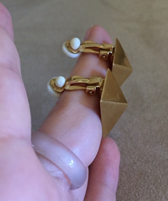 Classic Ralph Lauren RLL Pyramid Earrings Clip on - Gem