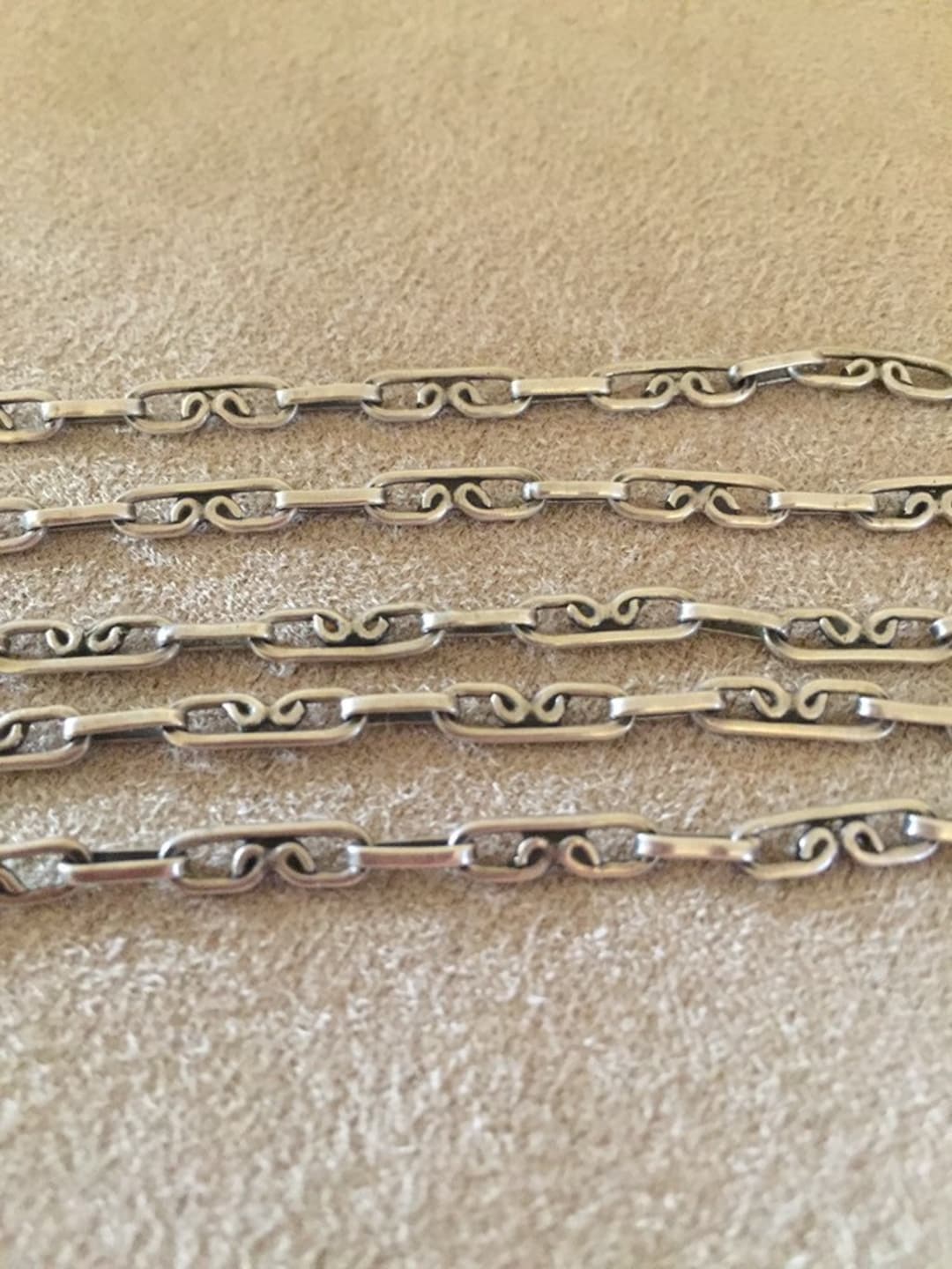 Antique Art Deco Ornate Swirl Ornate Link Necklace Chain - Etsy
