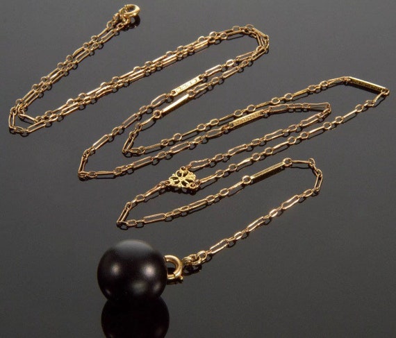 Victorian French Jet Orb Necklace - Etsy
