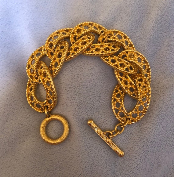 Vintage 1970 s Christian Dior Lace Bracelet W toggle Clasp Etsy