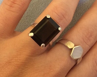 Shiptonia England Vintage Sterling Silver & Smoky Topaz Ring, Large ...