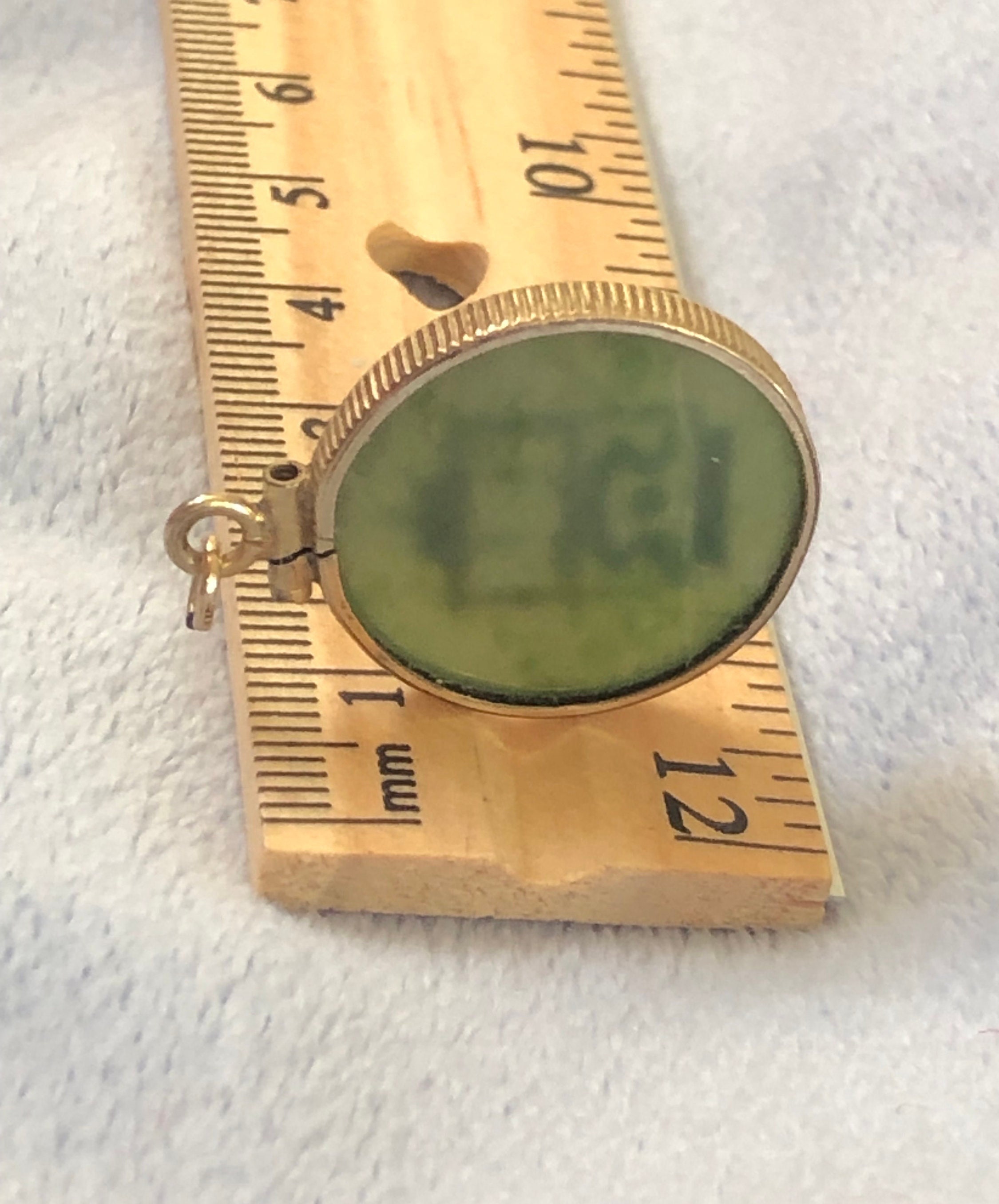 Gold Filled Spinach Jade Cable Car Coin Pendant - Etsy