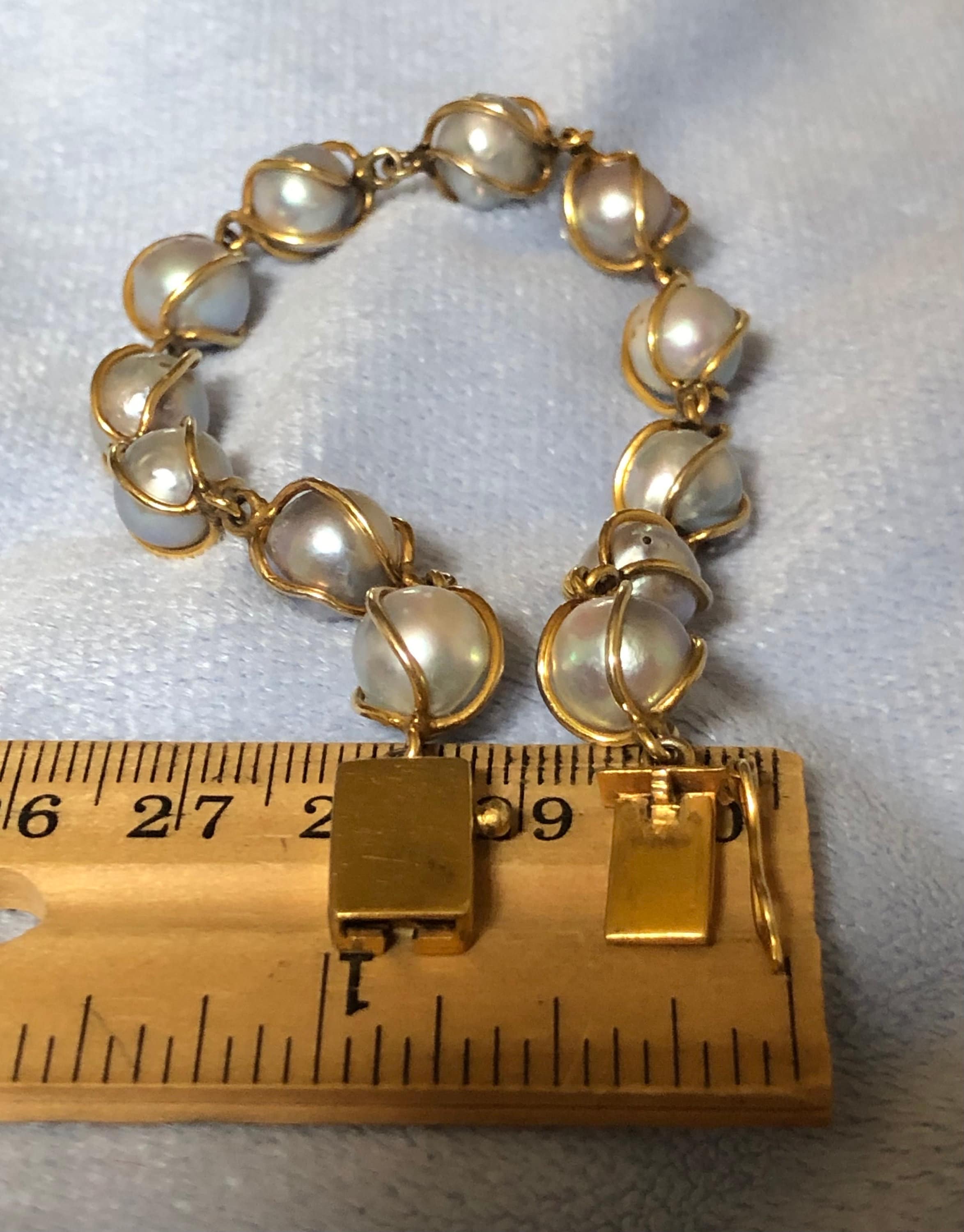 Antique Natural Caged Pearl Bracelet 7.5 - Etsy