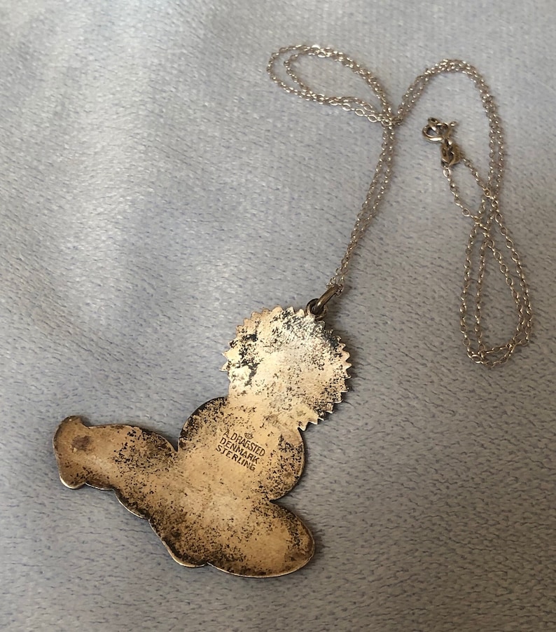 Inuit Eskimo Denmark A. Dragsted Red Enamel Sterling Eskimo W/cobalt ...