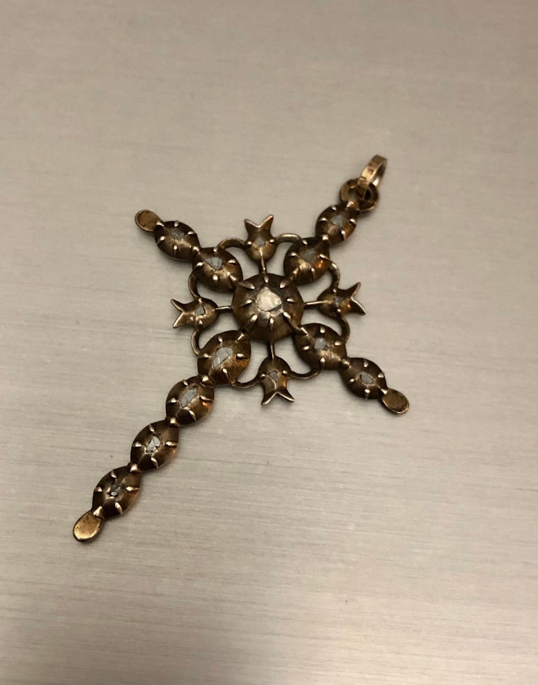 1800s Georgian Flemish Rose Cut Diamonds Christian Crucifix Religious ...