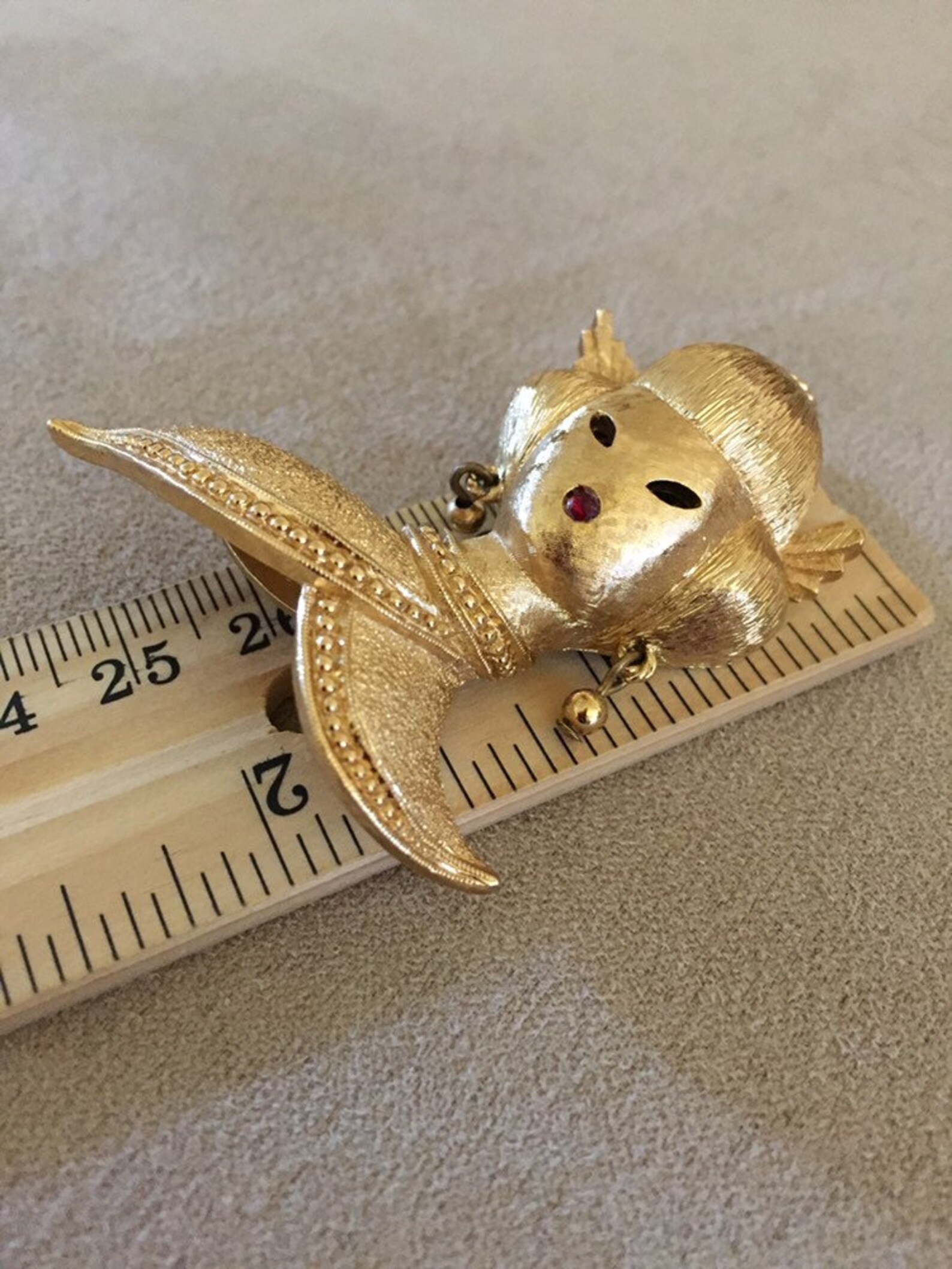 Rare Monet 3D Japanese Lady Geisha Red Rhinestone Gold Tone | Etsy