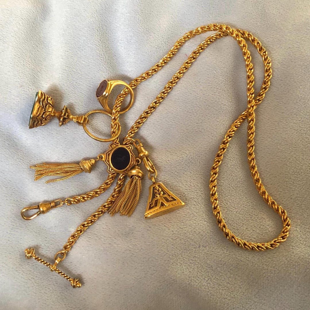 Rare Vintage Ralph Lauren Pocket Watch Slide Fob Rope Chain RLL ...