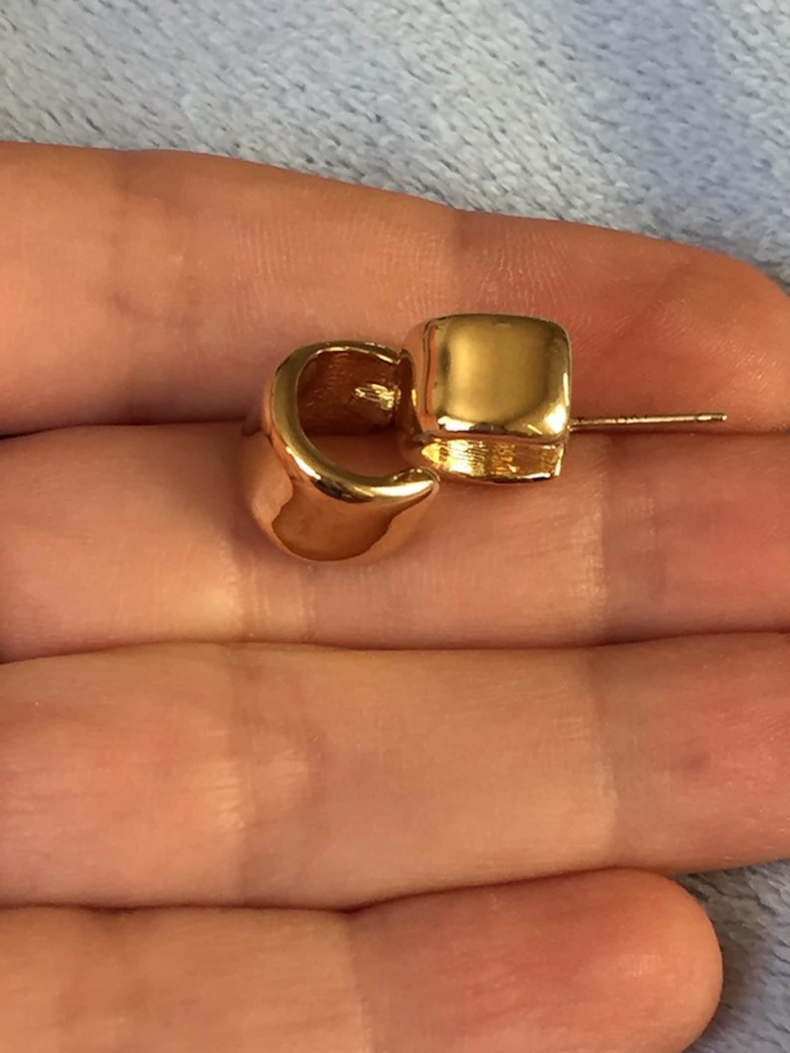 Rare Ralph Lauren RLL Earrings Wide Huggie Hoops 14K Posts - Etsy